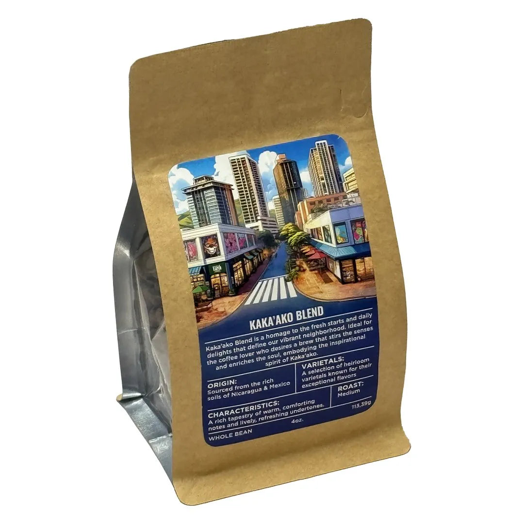 Kaka'ako Blend Whole Bean Coffee - Medium Roast Central American Coffe ...